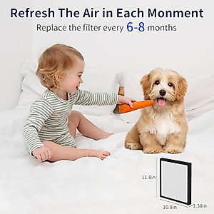 TZ-K2 Replacement Fil-ter Compatible with ToLife TZ-K2 Air Purifi-er, 3-in-1 True HEPA TZ-K2-A Air Clea-ner Filt-er with High-Efficicency Activated Carbon Fil-ter and Pre Fil-ter, 2 Pack