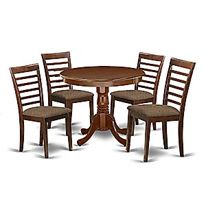 East West Furniture ANML5-MAH-C Dining Table Set, 5-Piece