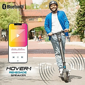 Hover-1 Renegade Electric Scooter, 18MPH, 33 Mile Range, Dual 450W Motors, 7HR Charge, LCD Display, 10 Inch High-Grip Tires, 264LB Max Weight, Black