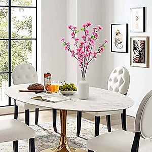 PRTECY 10PCS Artificial Cherry Blossom Flower Branches, 25.6 Inch Silk Spring Peach Blossom Bouquet Fake Flower Stems Arrangement for Wedding Home DIY Decoration