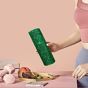 MYHOBBY Bling Rhinestone Women Stainless Steel Thermos Cup,500ML Portable Travel Water Cup For Car Home and Outdoor,Green