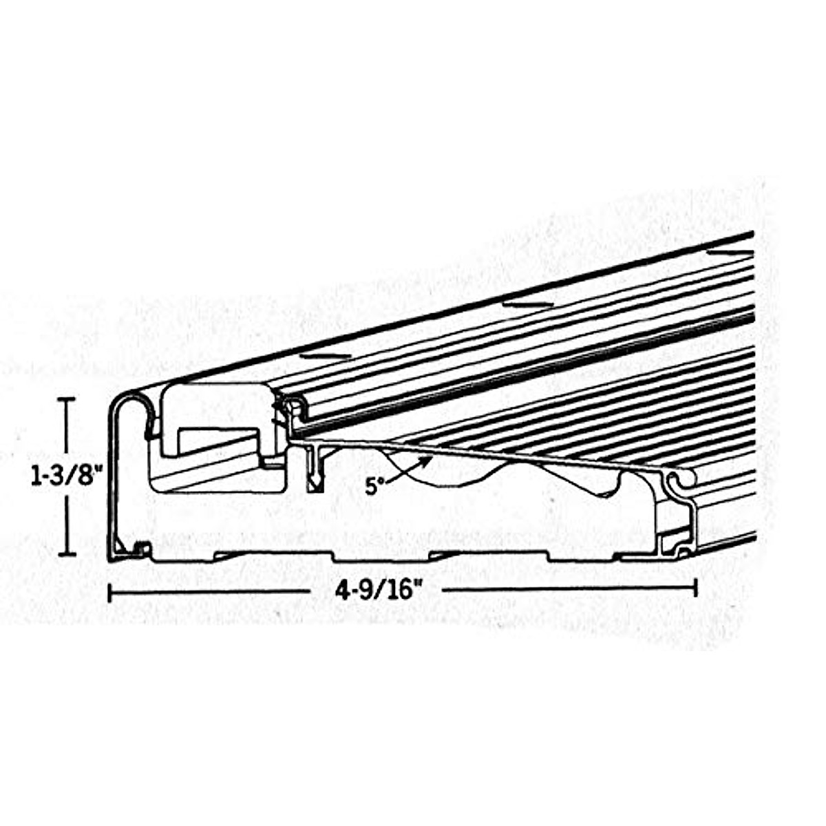 Exterior Inswing Threshold 4 9/16 inch with Composite Cap and Composite Bottom- Dark Bronze (72 inches Length -Uncut)