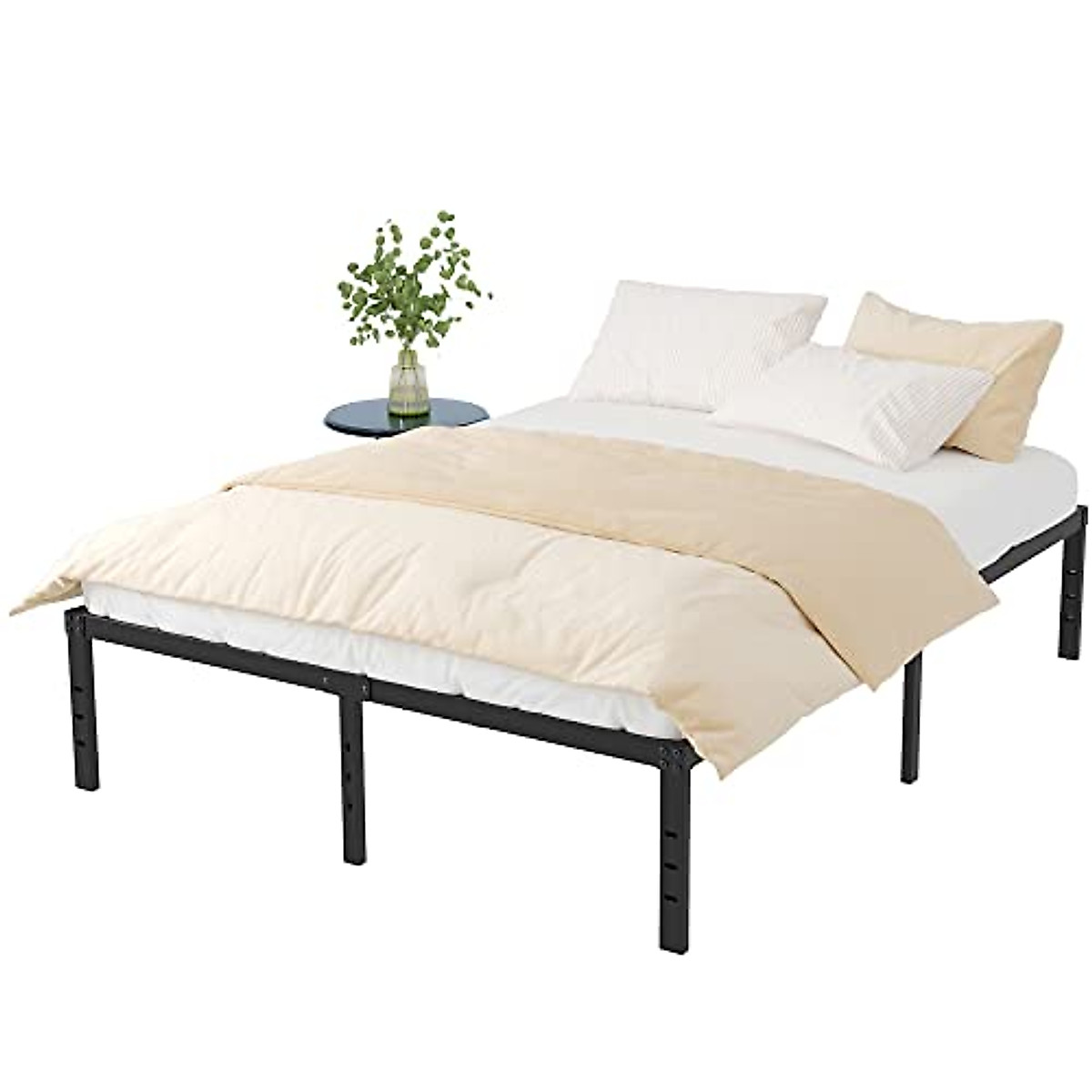 Maenizi 16 Inch King Bed Frame No Box Spring Needed, Heavy Duty King Platform Bed Frame Support Up to 3000 lbs, Easy Assembly, Noise Free, Black