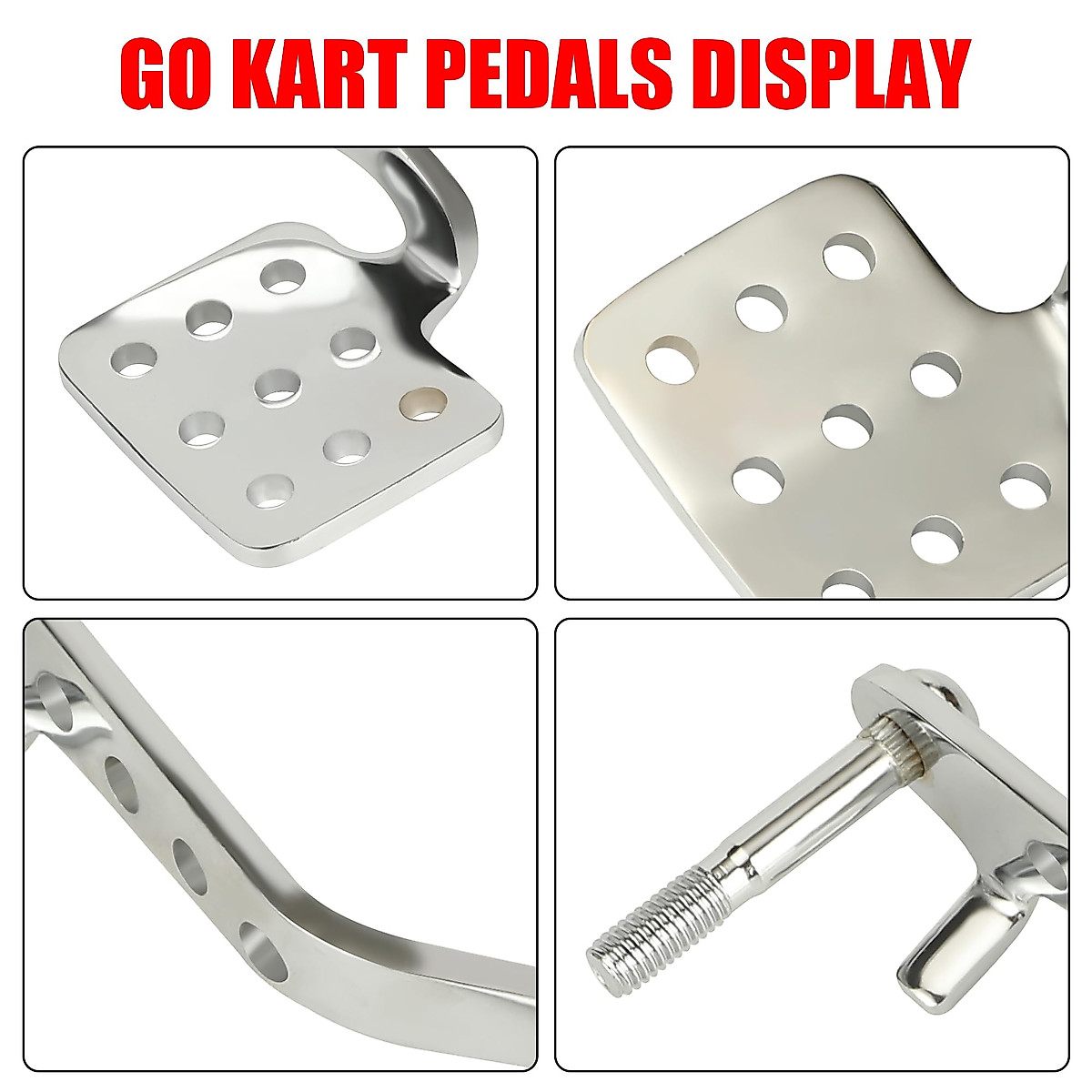 GREHUA Go Kart Pedals with Throttle Cable 71'' for 212cc 196cc 6.5hp Road Rocket Manco Kandi Carter Azusa Racing Go Kart Vintage Racing Drift Trike Heavy Duty Pedal Go Kart Parts - Silver