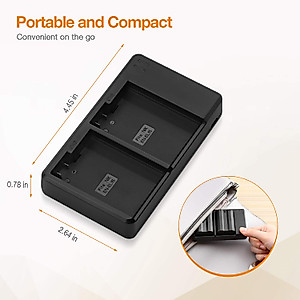 LORDONE EN-EL15/ EL15a /EL15b Battery 2-Pack and USB Dual Charger for Nikon d7200, d750, d7500, d850, d610, d500, MH-25a, d7000, z6, d810 Batteries (2200mAh)
