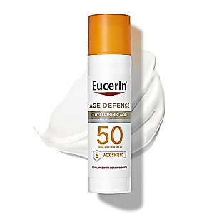 Eucerin Sun Age Defense SPF 50 Face Sunscreen Lotion with Hyaluronic Acid, Facial Sunscreen with 5 Antioxidants, 2.5 Fl Oz Bottle
