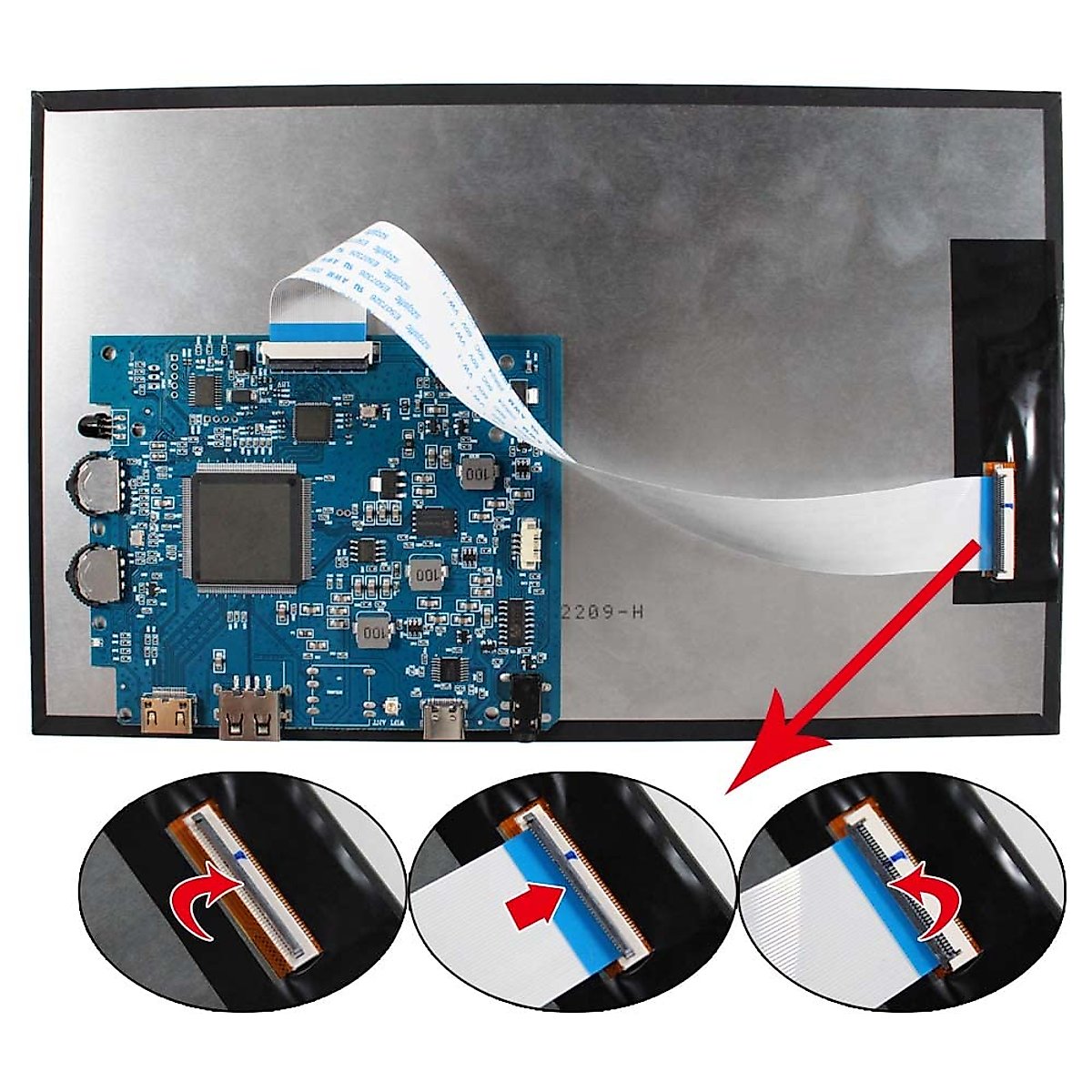 VSDISPLAY 10.1 Inch 1280x800 IPS LCD Screen with Mini HD-MI USB LCD Controller Board VS-TY266H-V837,Supports Image Rotation,for Phone/PC/Laptop/Computer Extended Display Panel