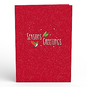 Lovepop Holiday Hummingbird Pop Up Card, 5x7-3D Greeting Card, Pop Up Christmas Cards, Kids Christmas Card, Seasonal Holiday Card