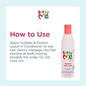Just For Me Natural Hair Milk Hydrate & Protect Leave-In Conditioner, Maintains Moisture Balance, With Coconut Milk, Shea Butter, Vitamin E & Sunflower Oil, 10 Ounce