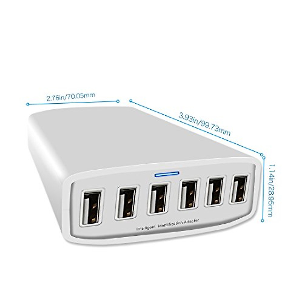 USB Charger, CIVIE High Speed 60W Multiport USB Charger 6-Port USB Desktop Charger Station Hub with PowerSmart Technology for Smartphone, iPhone, Samsung, Huawei, Ipad, Table and More