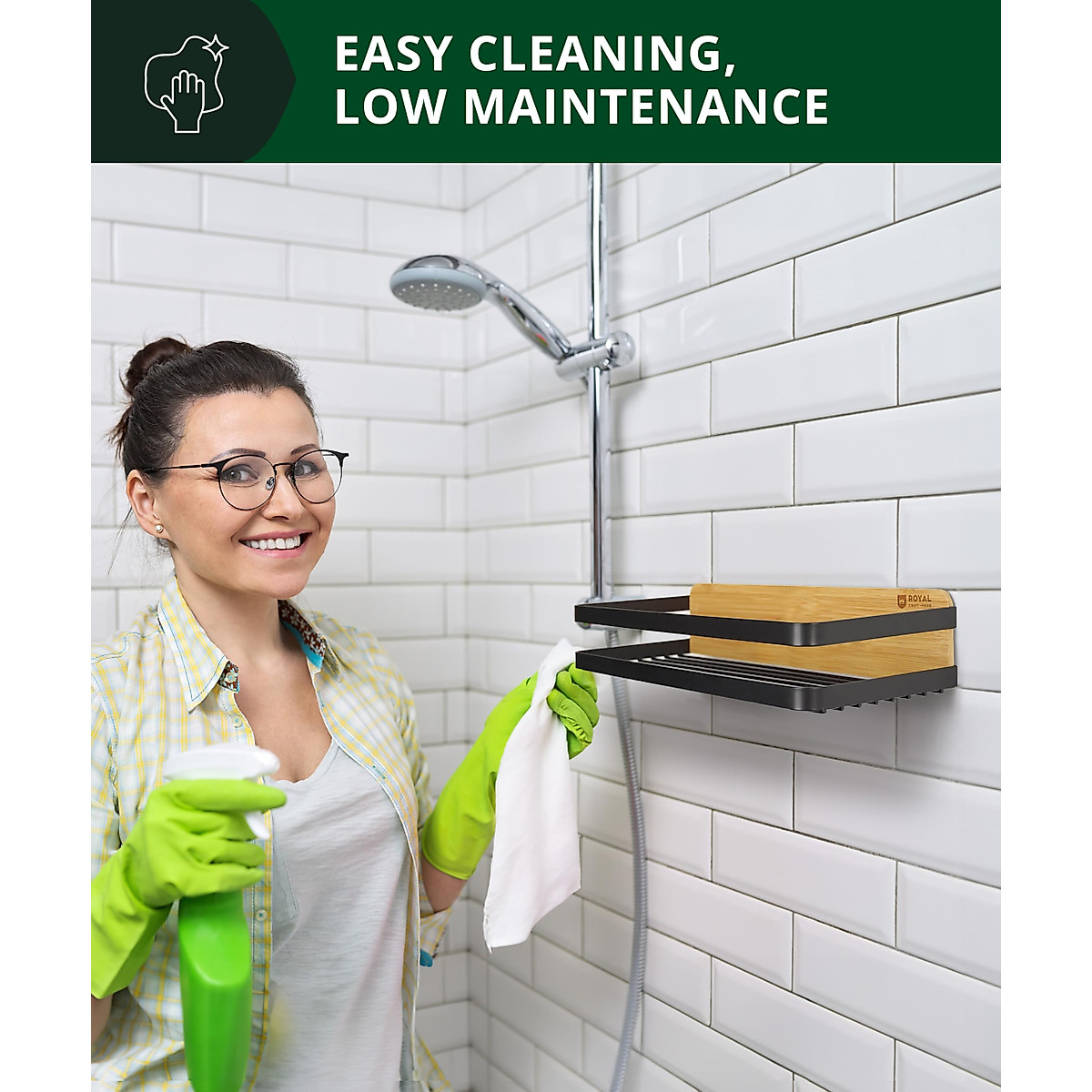 ROYAL CRAFT WOOD Bathroom Shower Caddy Organizer