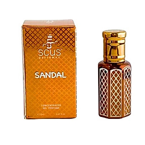 SCUS Perfumes Sandal Fragrance for Men & Women Woody Earthy Concentrated Perfume oil Long Lasting Fragrance Non-Alcoholic (Parfum 12ml with Velvet Pouch)