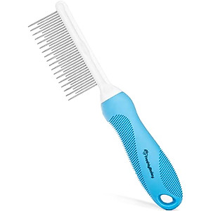 Dog & Cat Combs For Grooming Long Haired Cats & Dogs - Top Pet Detangler Brush For Long & Curly Hair - Comb Removes & Prevents Matted Fur - Perfect For Goldendoodle, Poodle Mixes, and Cat Undercoat