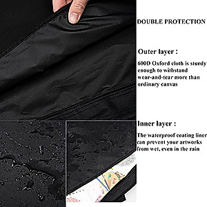 eageus Art Portfolio Case 26 x 38 inches, Waterproof Nylon Large Art Portfolio Bag Artist Canvas Carrying Bag with Soft-sided Shoulder Straps, Black Art Storage Folder for Artwork Organization