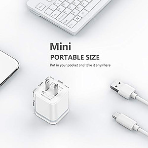 LUOATIP USB Wall Charger, 5-Pack 2.1A/5V Dual Port USB Cube Power Adapter Charger Plug Charging Block Replacement for iPhone Xs/XR/X, 8/7/6 Plus, Samsung, HTC, LG, Moto, Android Phones