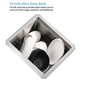 Stainless Steel Undermount Bar Sink Workstation-Bokaiya 13 Inch Undermount Wet Bar Sink 16 Gauge Single Bowl Small Bar Prep Sink with Cutting Board