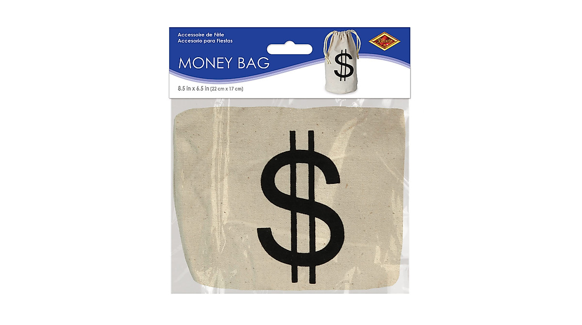 Beistle Drawstring Money Bag for Casino Party Favors