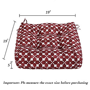 JMKaixin Pack of 2 Outdoor Seat Cushions, Patio Chair Cushions 19"x19" with Ties for Patio Furniture Chairs Home Garden Decoration