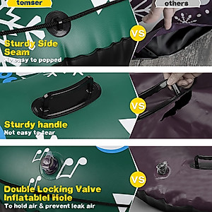 Upgraded 50 Inch Snow Tube with Thicker K80 Military Grade Material and Sturdy Handles Heavy Duty Inflatable Sled Toboggan Sledding Equipment for Kids and Adults Snow Toys for Winter Outdoor Fun