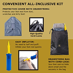 Inflatable Foot Rest for Airplane Travel – Easy to Use Kids Airplane Bed Or Airplane Footrest – Height Adjustable Travel Foot Rest for Airplane Flights – Toddler Plane Travel Essential by Luxxurro