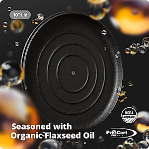 Greater Goods Cast Iron Lid - Pre-Seasoned Lid for a gG 10-inch Cast Iron Skillet, Griddle, and Dutch Oven, Designed in St. Louis