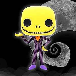 POP Disney: The Nightmare Before Christmas - Jack Skellington (Blacklight) Funko Vinyl Figure (Bundled with Compatible Box Protector Case) Multicolored 3.75 inches