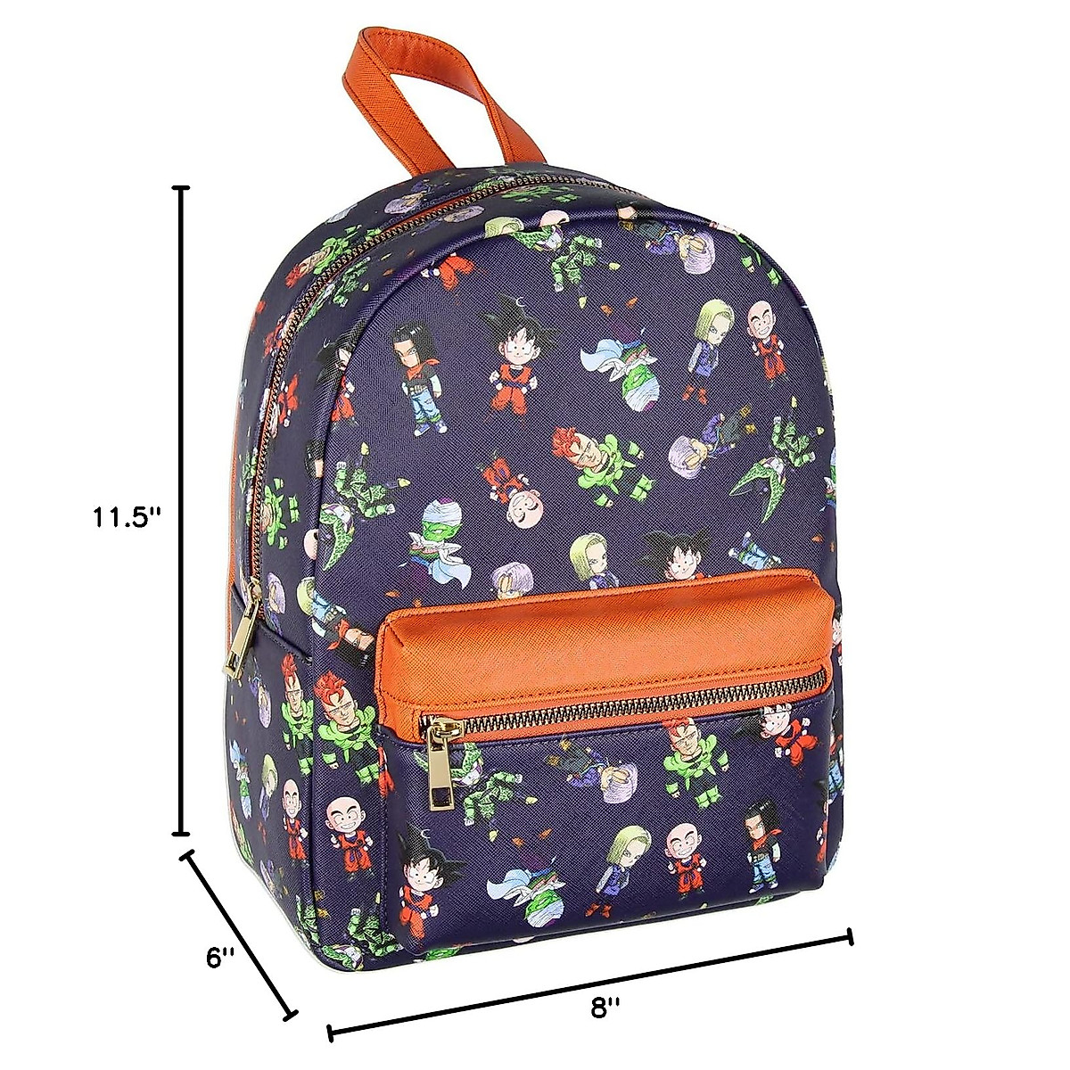 Dragon Ball Z Goku Cell Piccolo Trunks Allover Character Faux Leather Mini Backpack