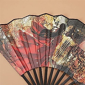 Foldable Fan Folding Hand Fan Hanfu Bamboo Folding Fan, Foldable Ancient, Hand Foldable Fan, 2 Printed Sides, Cosplay Costume Fan Folding Fan Handheld Fans (Color : 26cm, Size : Folding Fan)