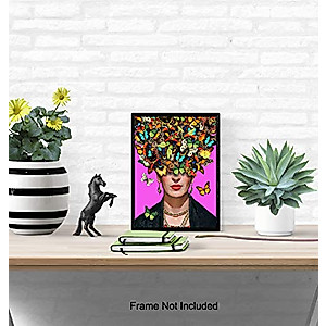 Wall Art - Poster - Cute Chic Butterfly Wall Art - Bedroom, Office, Living Room Decor - Gift for Women, Artists - 8x10 UNFRAMED Picture Print