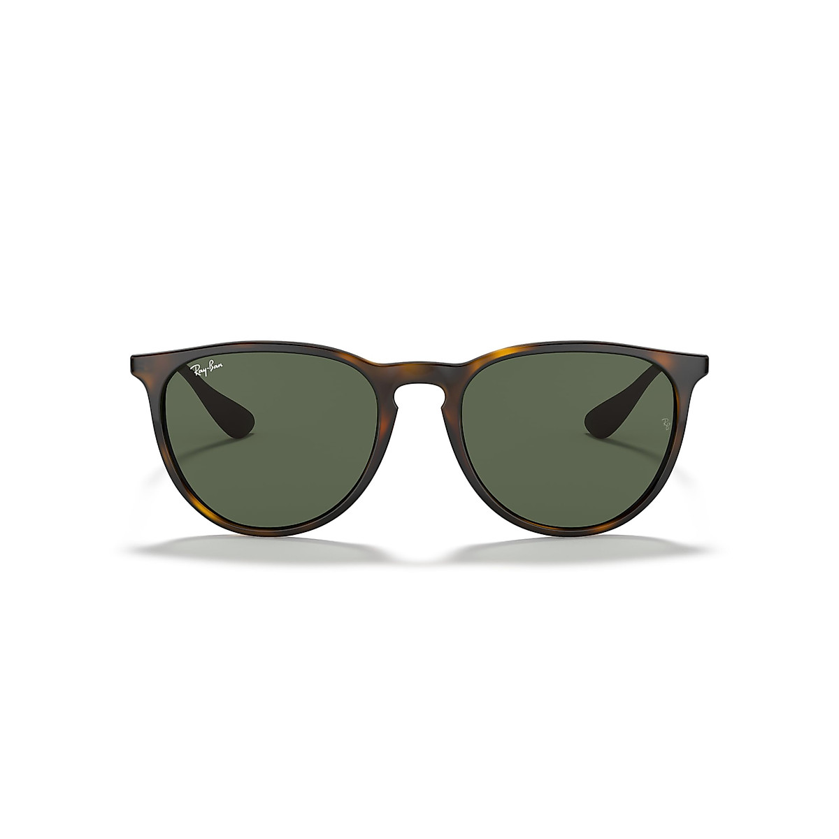 Ray-Ban RB4171 Erika Round Sunglasses, Light Havana/Dark Green, 54 mm