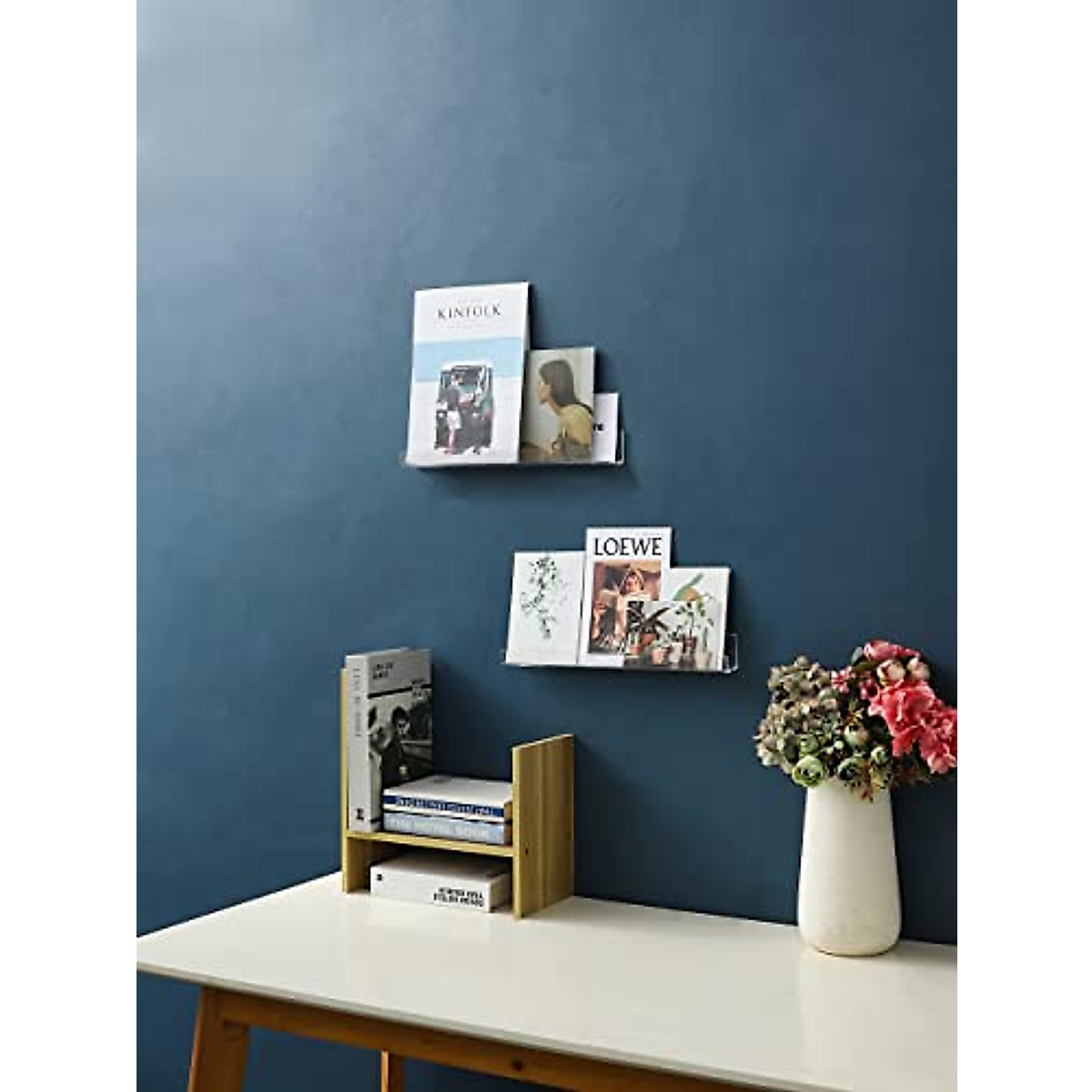 LikeU 6 PCS Clear Acrylic Floating Shelves Book Shelf Display Ledge,5 MM Thick Wall Mounted Storage Shelf for Nursery Decor,Invisible Kids Bookshelf and Small Toy Storage,15 Inch