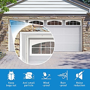 HOMWMPA Garage Door Seal Top and Sides, 34.4FT Garage Door Weather Stripping, Universal Soft and Hard Composite Rubber Weatherproofing Seal Strip with Adhesive Backing, White