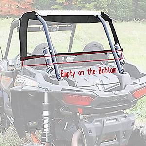 Polaris RZR 1000XP Rear Windshield, Soft Back Window for for RZR 1000 XP, XP 4 1000, TURBO （Bottom Gap for Particle Separator）
