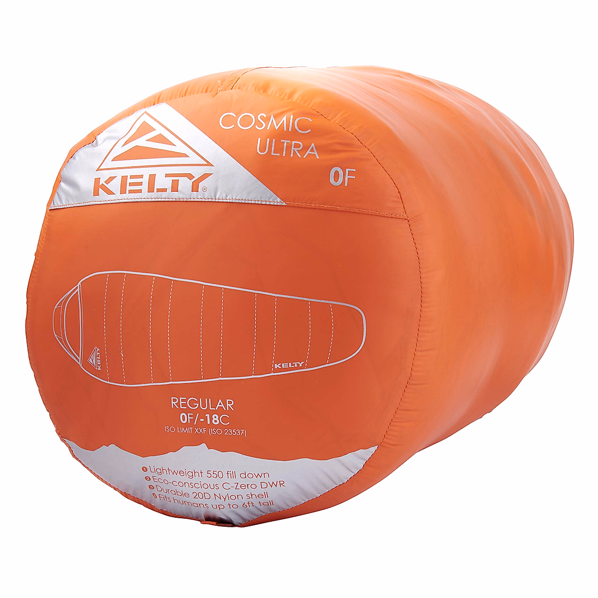 Kelty Cosmic 0 Ultra 4 Season Down Mummy Sleeping Bag, Winter Camping Backpacking Sleep System, 800 Fill Dridown, Regular