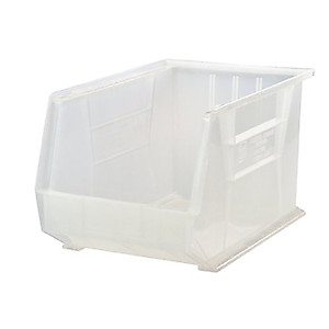 Quantum QUS260 Plastic Storage Stacking Ultra Bin, 18-Inch by 11-Inch by 10-Inch, Clear, Case of 4
