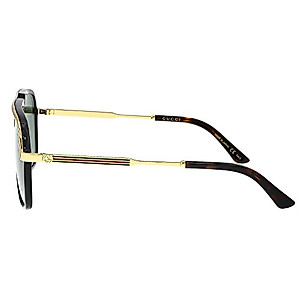Gucci GG0200S 001 Black/Gold GG0200S Square Pilot Sunglasses Lens Category 3
