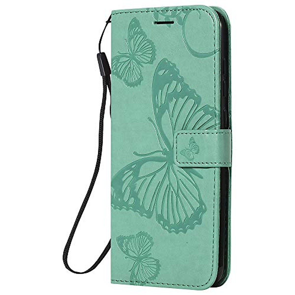 Asdsinfor Compatible with Redmi Note 9 Case Wallet Case Credit Cards Slot with Stand for PU Leather Shockproof Flip Magnetic Compatible with Xiaomi Redmi Note 9/Redmi 10X 4G Big Butterfly Green KT