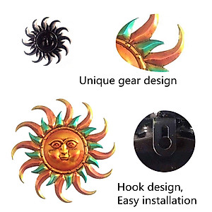 WOERTE HOME 15.7'' Sun Face Wall Decor for Indoor and Outdoor Use