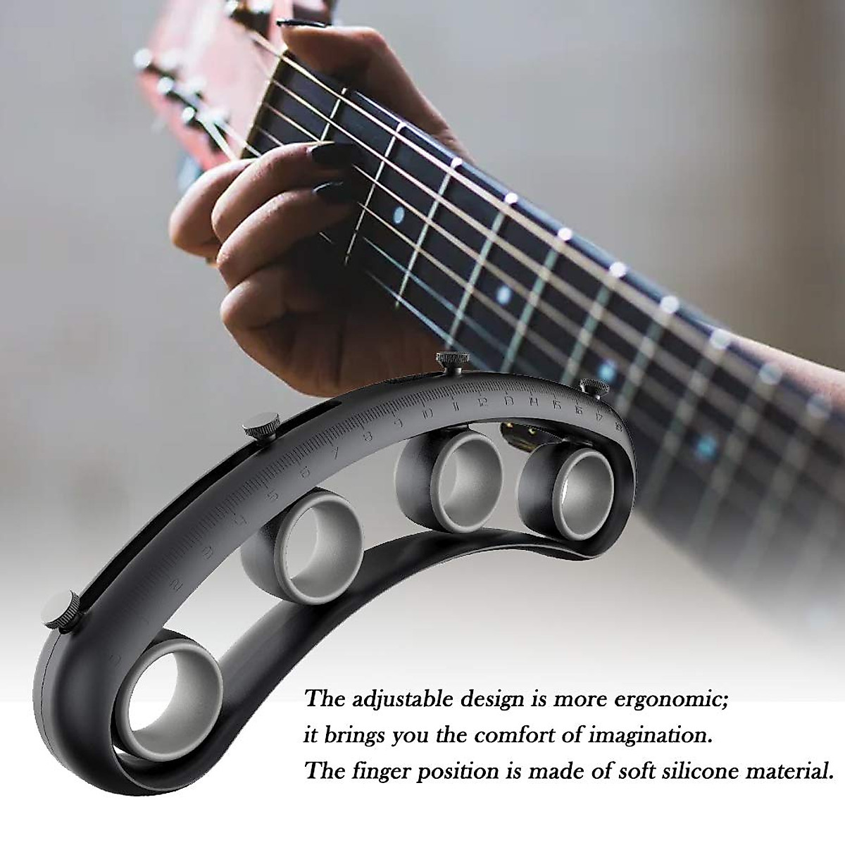 FOVERN1 Guitar Finger Expansion, Finger Sleeve Finger Force Span Practing Trainer TooL Training Bands for Guitar Bass Piano Finger Speed System Musical Instrument Accessories