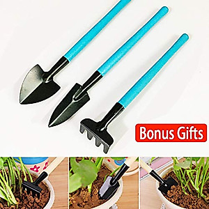 GreatforU Auger Drill Bit, Non-Slip 2.5" x 16" Garden Plant Flower Bulb HEX Shaft Auger, Earth Auger Spiral Bit, Post or Umbrella Hole Digger for 3/8" Hex Drive Drill, Free 3 Gardening Shovel Tools