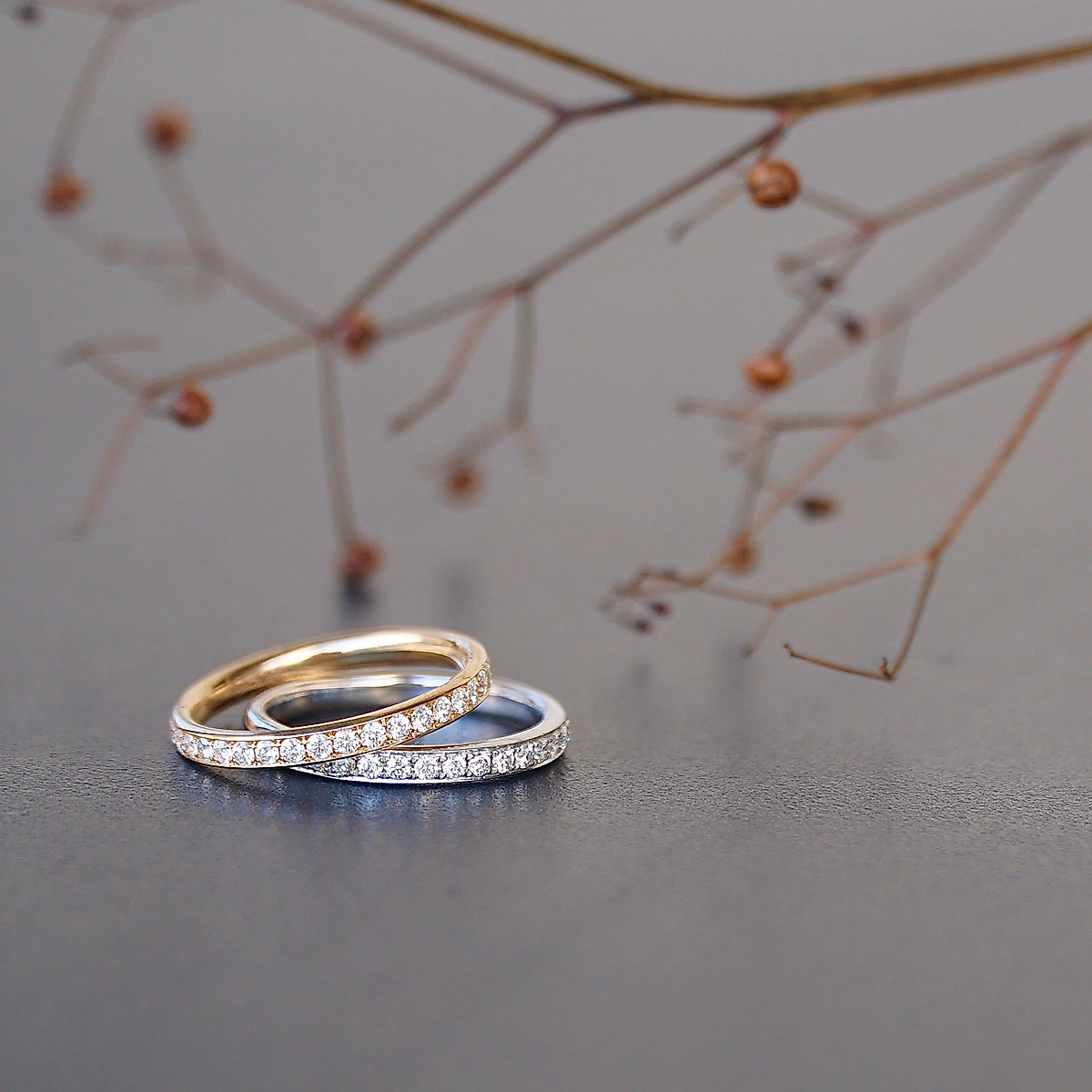 CTIEIP 10K 14K 18K Gold Natural Diamond Bands for Women,Half Eternity Band Ring Gift for Wife (I2-I3 Clarity) (Channel Set)