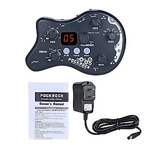 summina Guitar Pedal Multi Effects Guitar Pedal Guitar Delay Pedal Guitar Loop Pedal Portable Multi-effects Processor Effect Pedal 15 Effect Types 40 Drum Rhythms Tuning Function - Grey