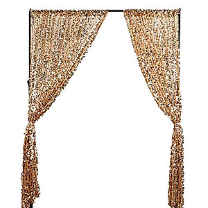 SFN Gold Payatte Sequin Drapes Curtains Panels,Fashion 9FTx9FT Backdrop Home Party Decoration Supplies