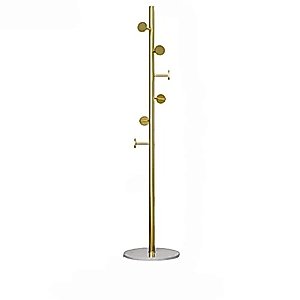 ANMMBER Hanger Foot Standing Hanger Floor Bedroom Clothes Gold Metal Hanger Furniture Floor Hanger (Color : Black, Size : As Shown)