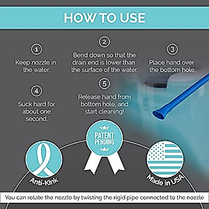 Hot Tub Vacuum Spa Vac - Manual, Cordless Spa Cleaner with Constant Suction - Handheld, Kink-Free Hose and Wand for Dirt, Grass, and Other Debris