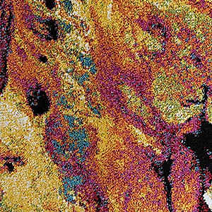 Soleil Contemporary Abstract Multi-Color Rectangle Area Rug, 5' x 7'