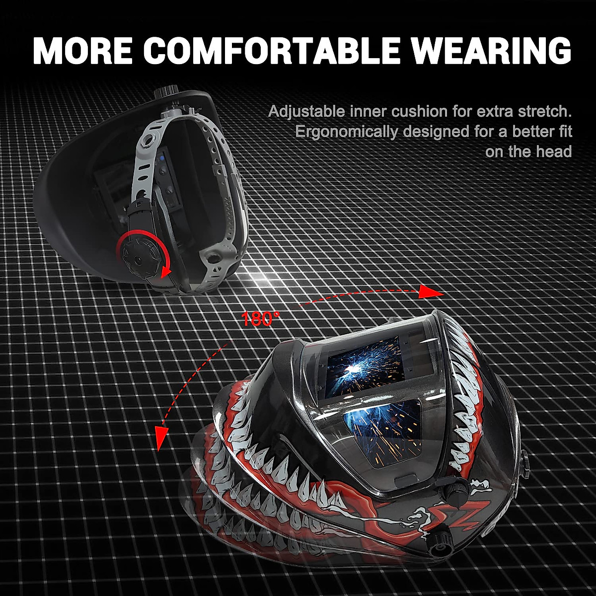 AUTOGEN Welding Helmet, Large Viewing Screen 4.05"X3.54" Auto Darkening Welding Helmet True Color Solar Power 4 Arc Sensor Wide Shade 4~5/8-9/13 for TIG MIG Arc Weld Grinding Welder Mask(Colorful)