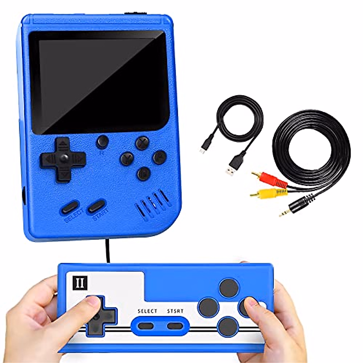 Handheld Game Console , 400 Retro Video Games , 3'' LCD Screen Retro Handheld Video Game Console, Portable Retro Handheld Game Console Supports for Connecting TV & Two Players (Blue)