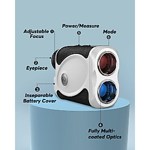 WOSPORTS Golf Rangefinder, 800 Yards Laser Rangefinder, High-Precision Flag Lock/Speed/Distance, Tournament Legal Rangefinder for Golfing,Target Shooting and Hunting,with Battery