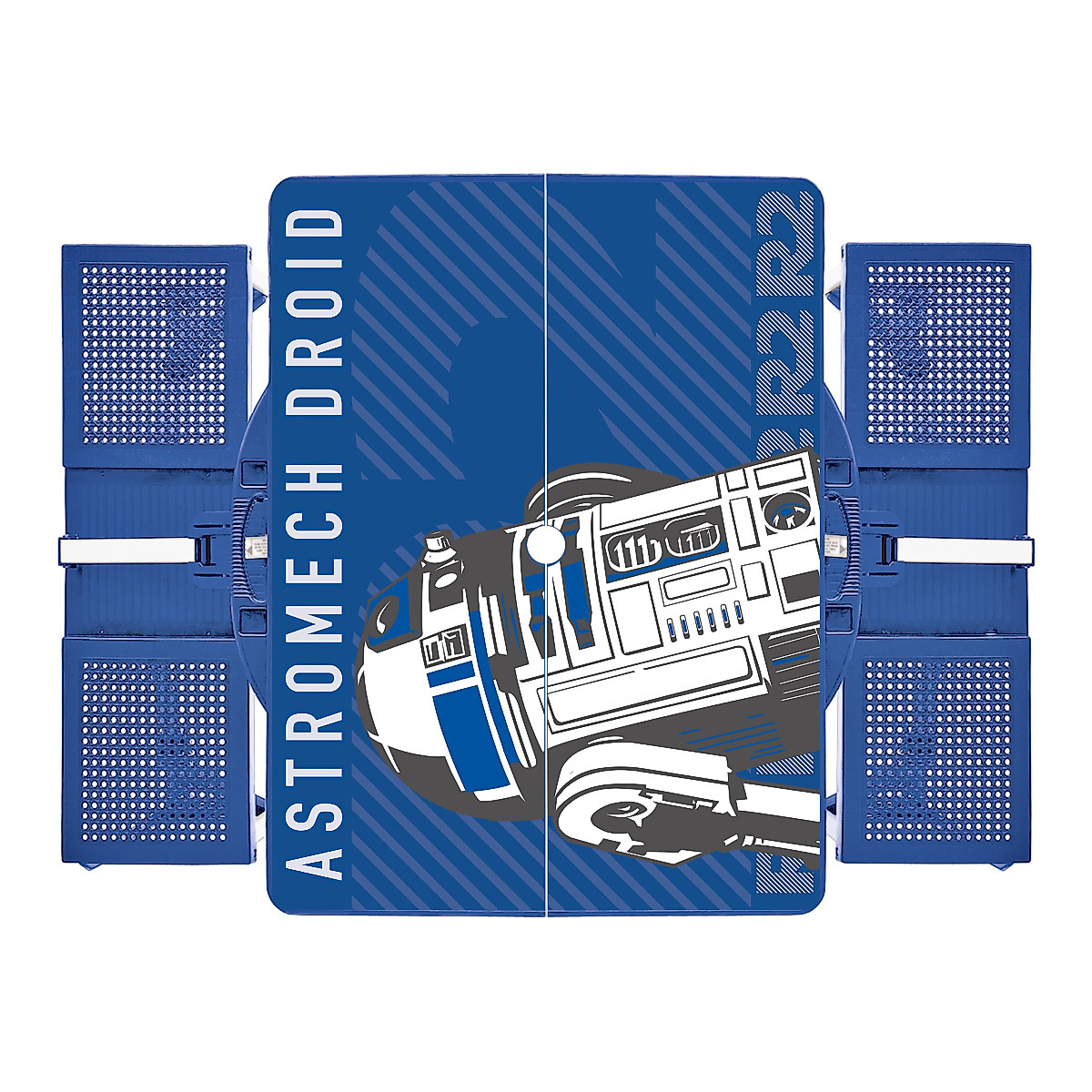 PICNIC TIME Star Wars R2-D2 Folding Picnic Table, Camping Table, Outdoor Table with Umbrella Hole, (Royal Blue)